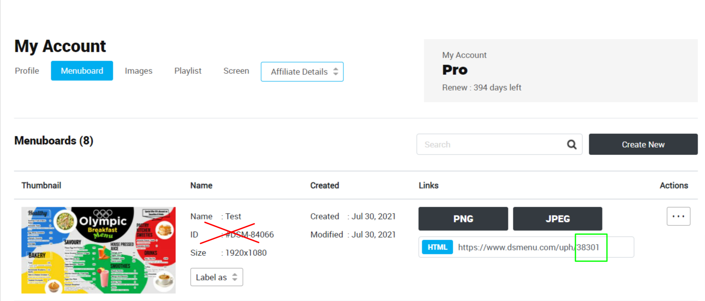 How do I display DSMenu on my Raydiant screens?