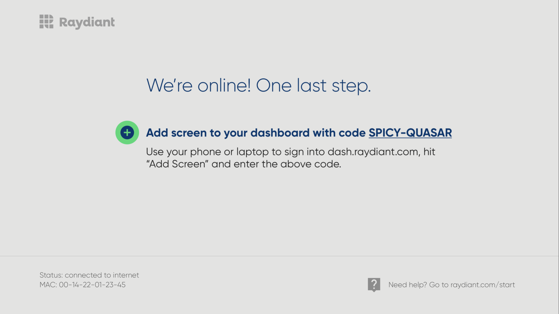 How do I set up Raydiant for the first time?