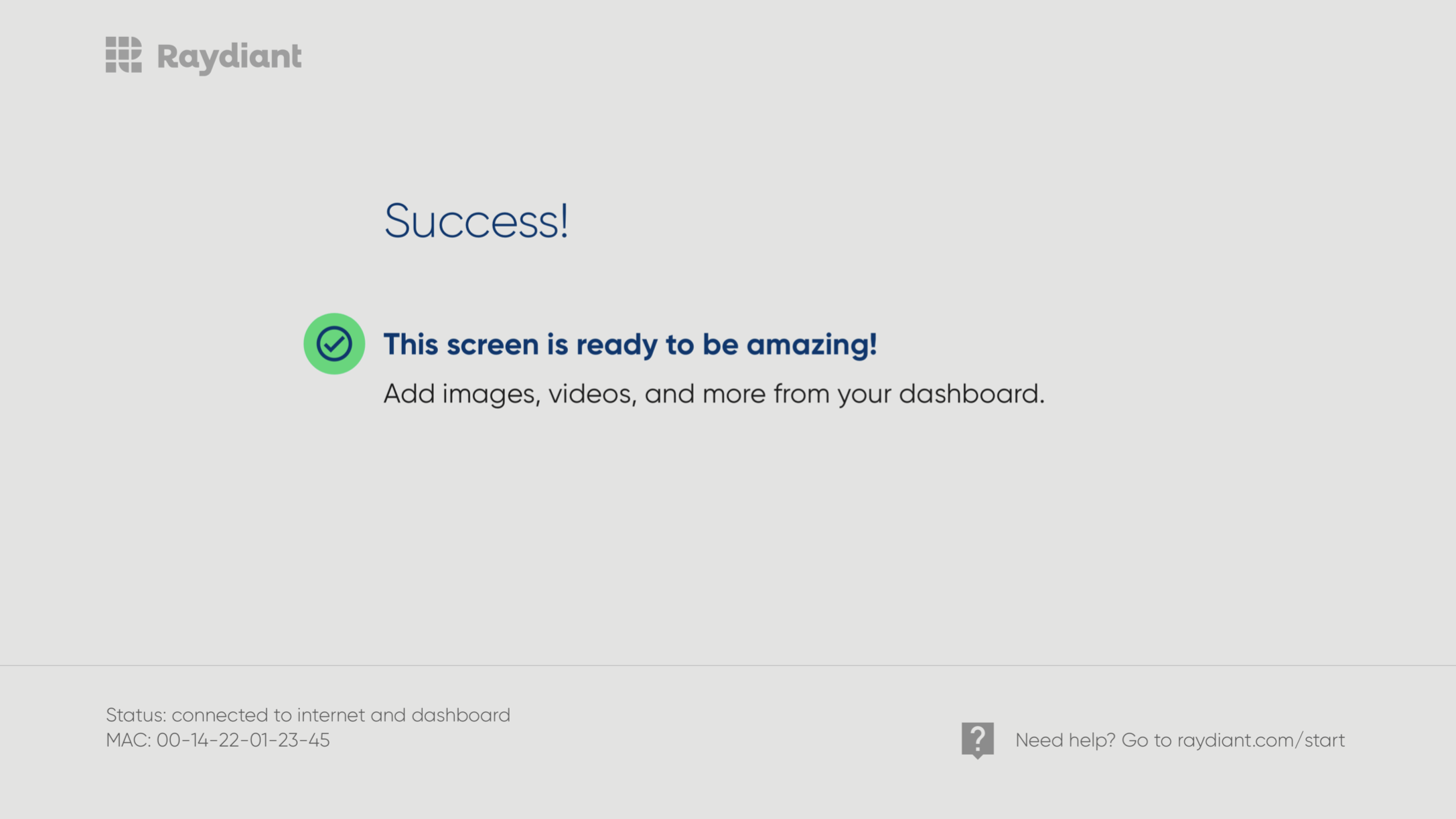 How do I set up Raydiant for the first time?