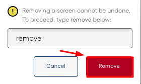 How do I remove unused screens from the dashboard?