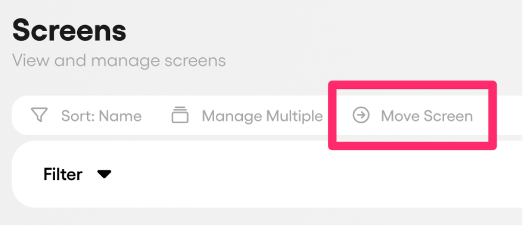 Your Screens page