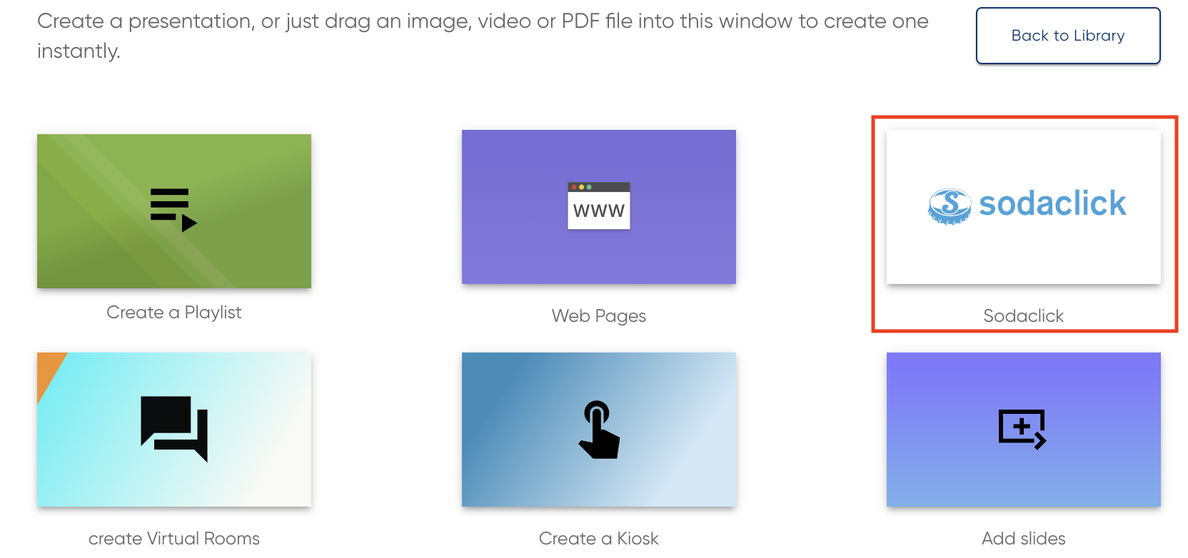 How do I display Sodaclick on my Raydiant screens?