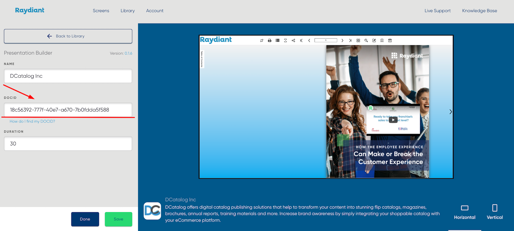 How Do I Display My DCatalog Screen?