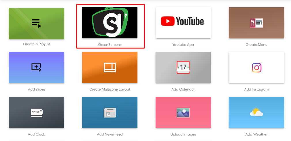 How do I display GreenScreens on my Raydiant screens?