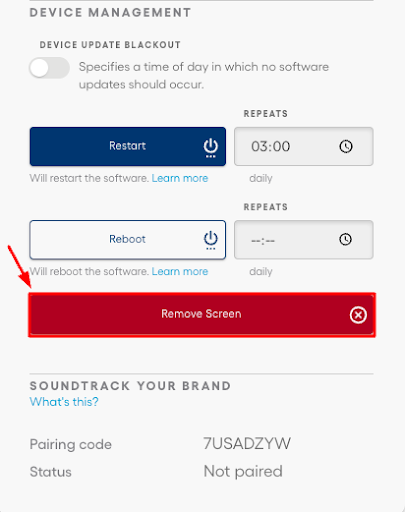 How do I remove unused screens from the dashboard?