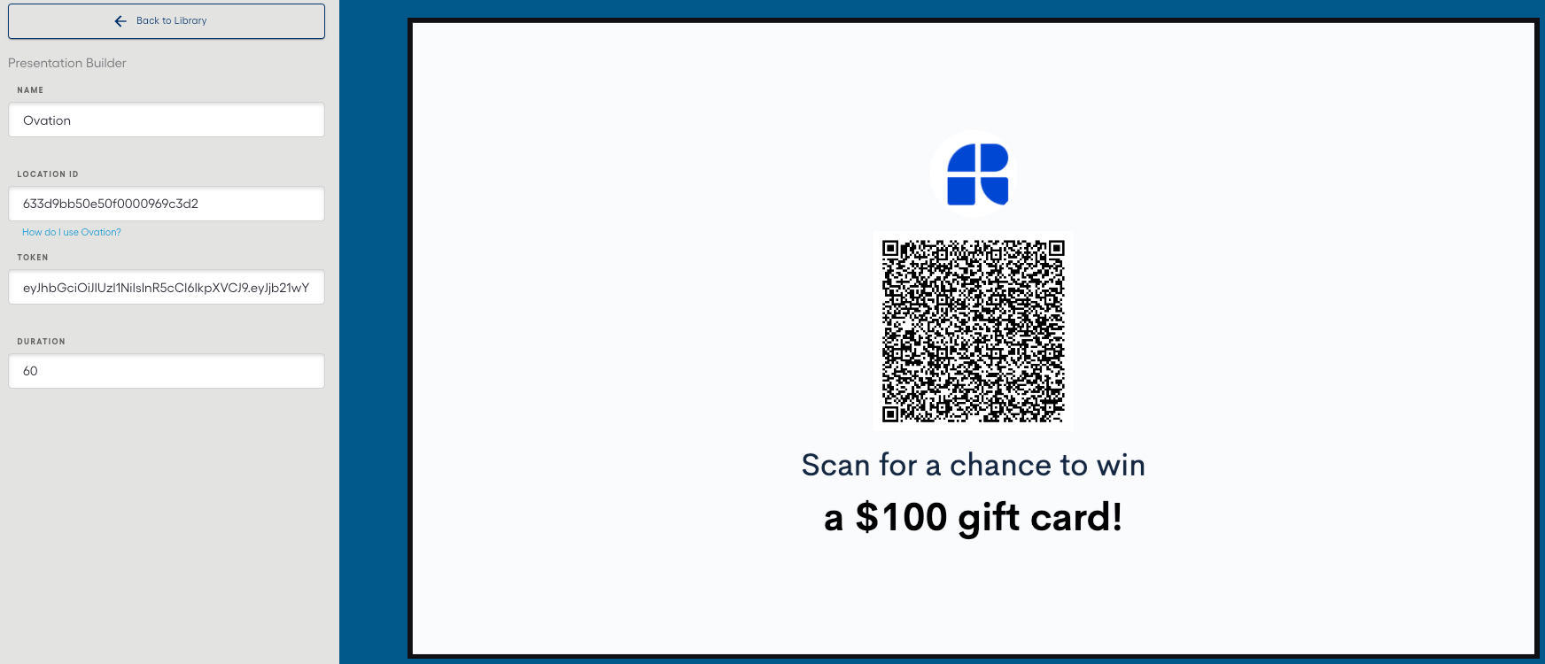 How do I display Ovation on my Raydiant screens?