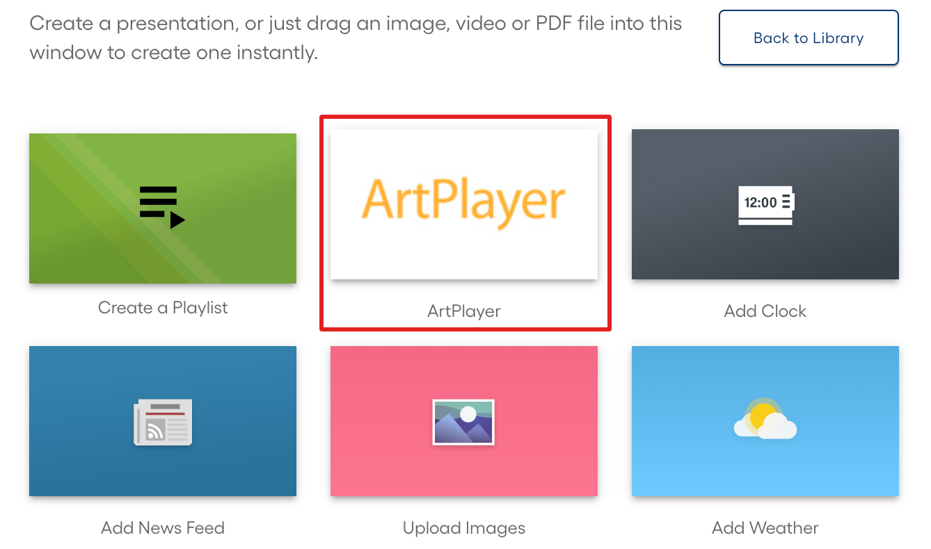 How do I display ArtPlayer on my Raydiant screens?