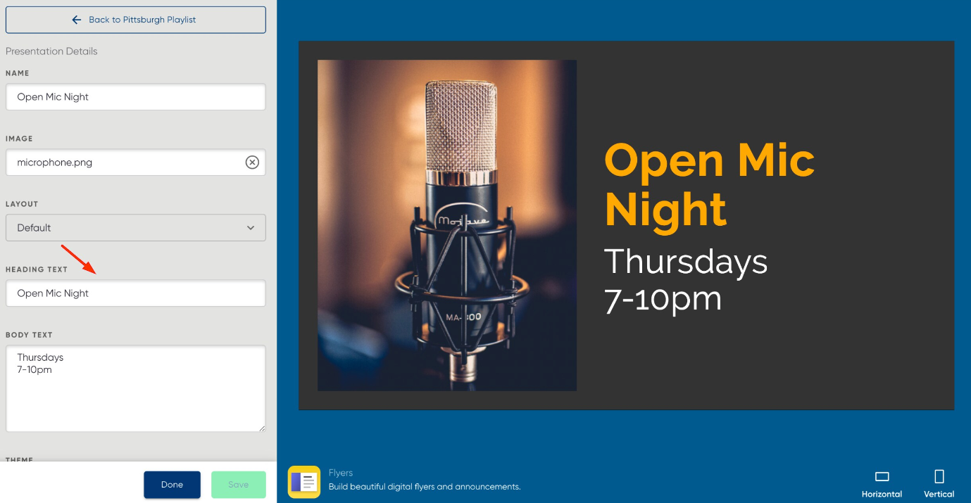 How do I display Flyers on my Raydiant screens?