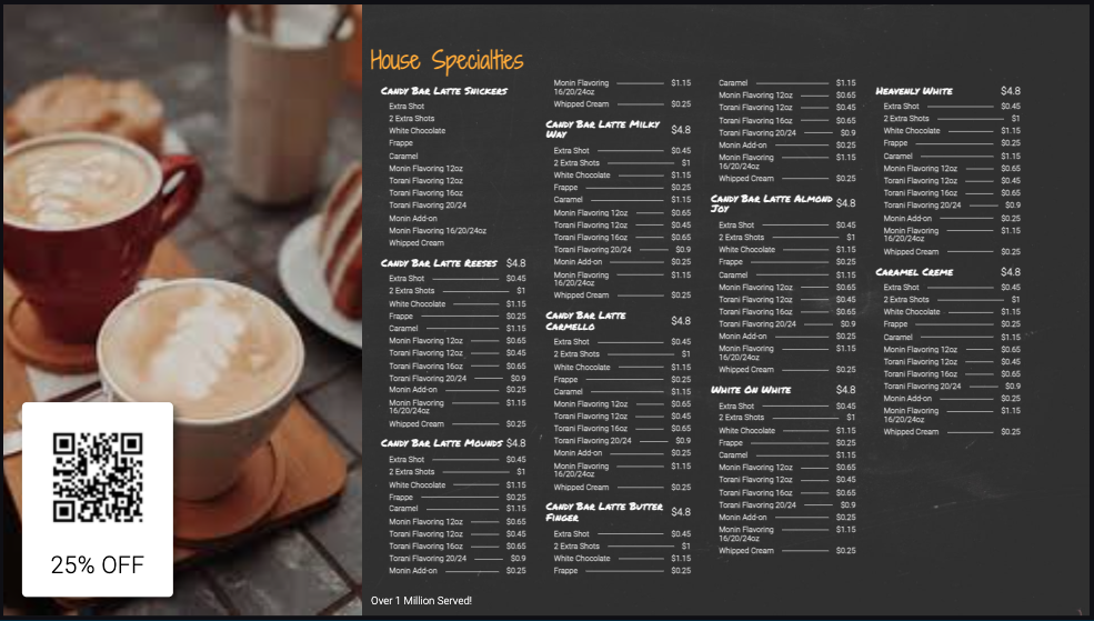 How do I display my Clover menus on my Raydiant screens?