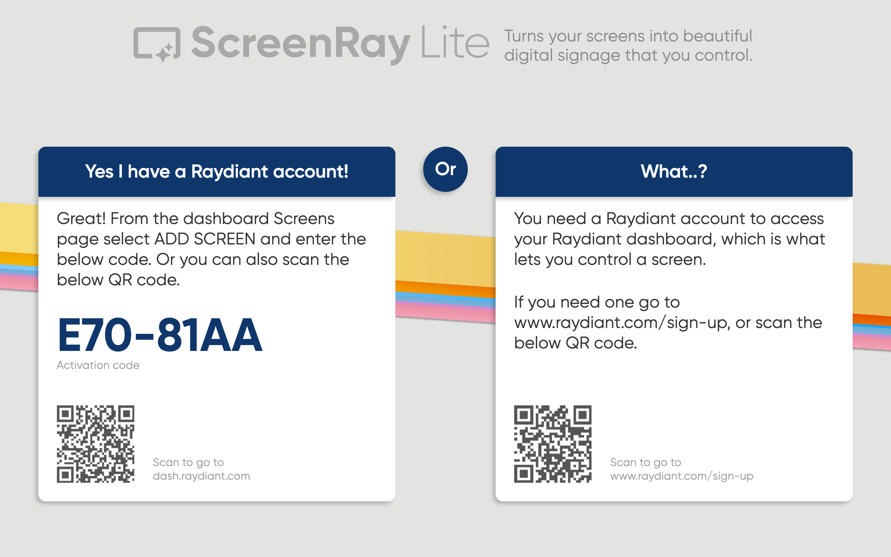 Free screen signage with ScreenRay Lite!
